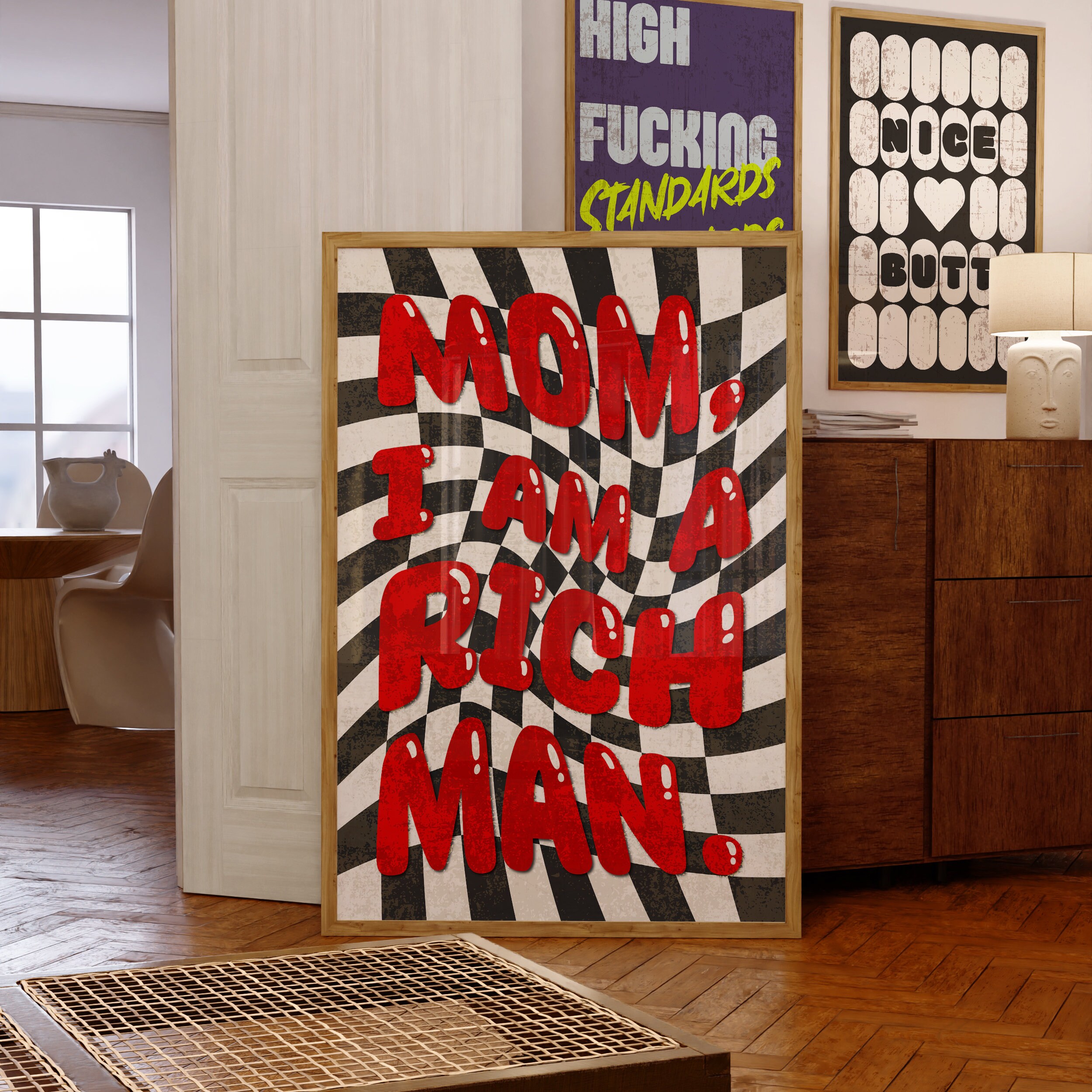 Mom I Am A Rich Man Poster, Cher Quotes Print, Maximalist Home Decor ...