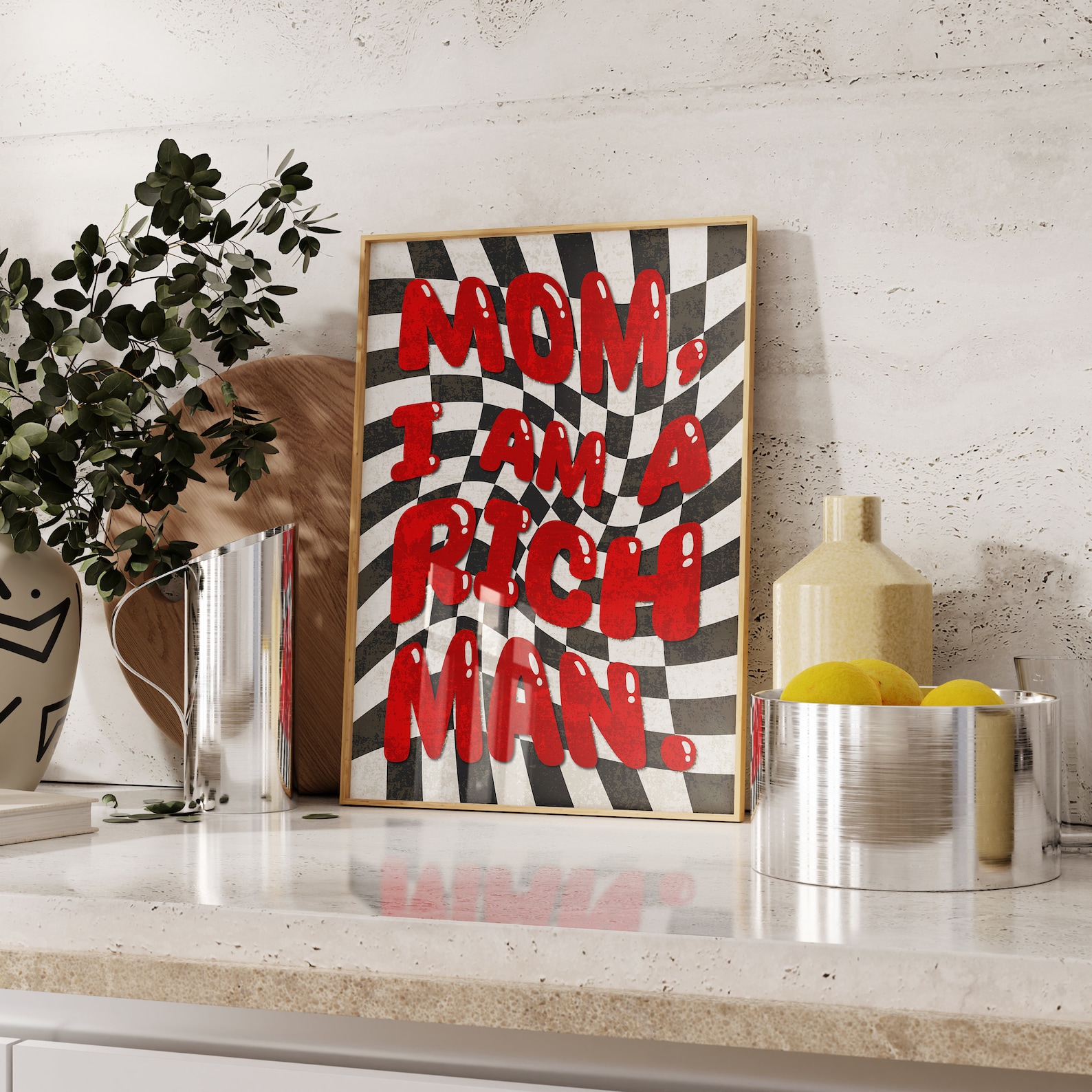 Mom I Am A Rich Man Poster, Cher Quotes Print, Maximalist Home Decor ...