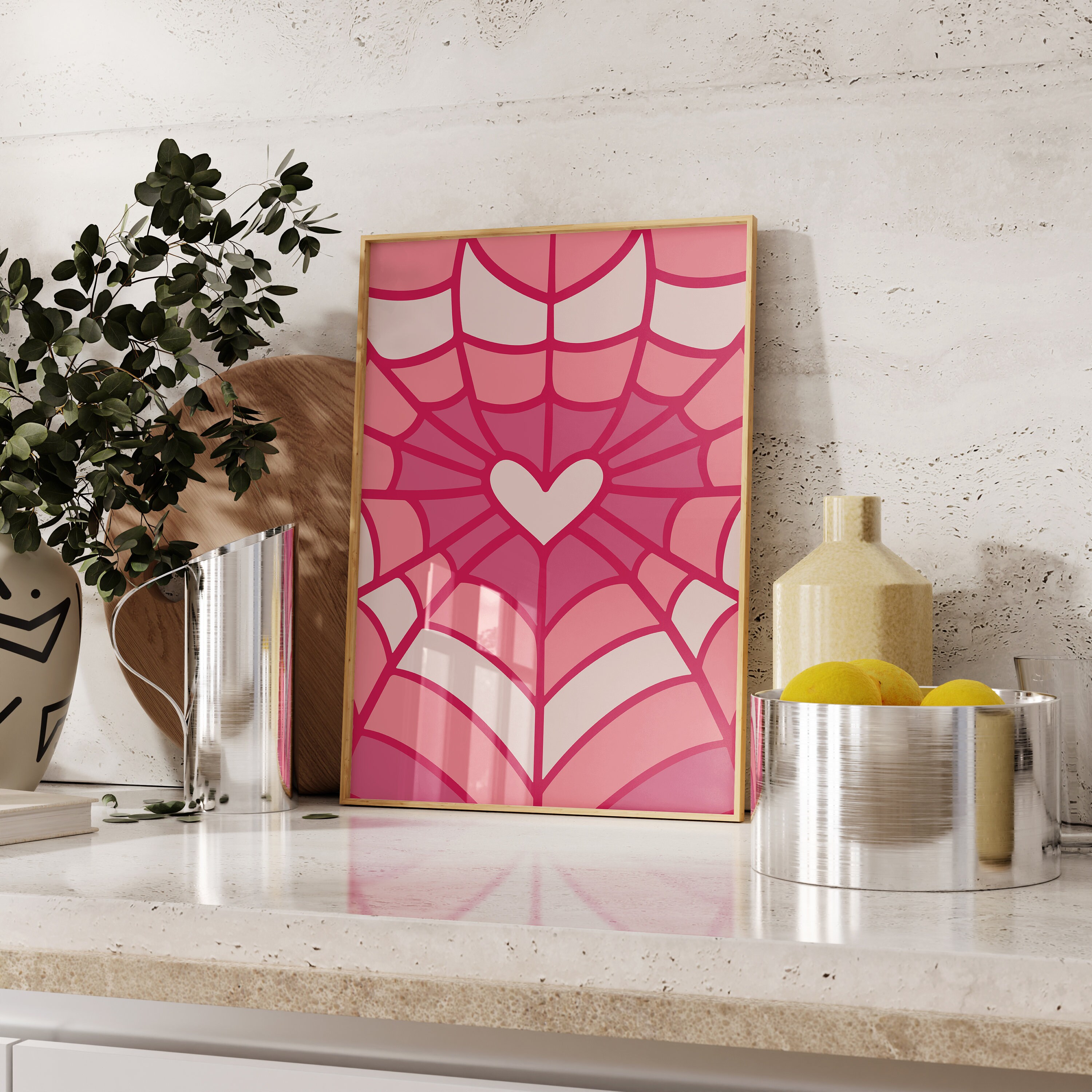 Spider Heart Illustration Poster Halloween Art Prints Girly - Etsy