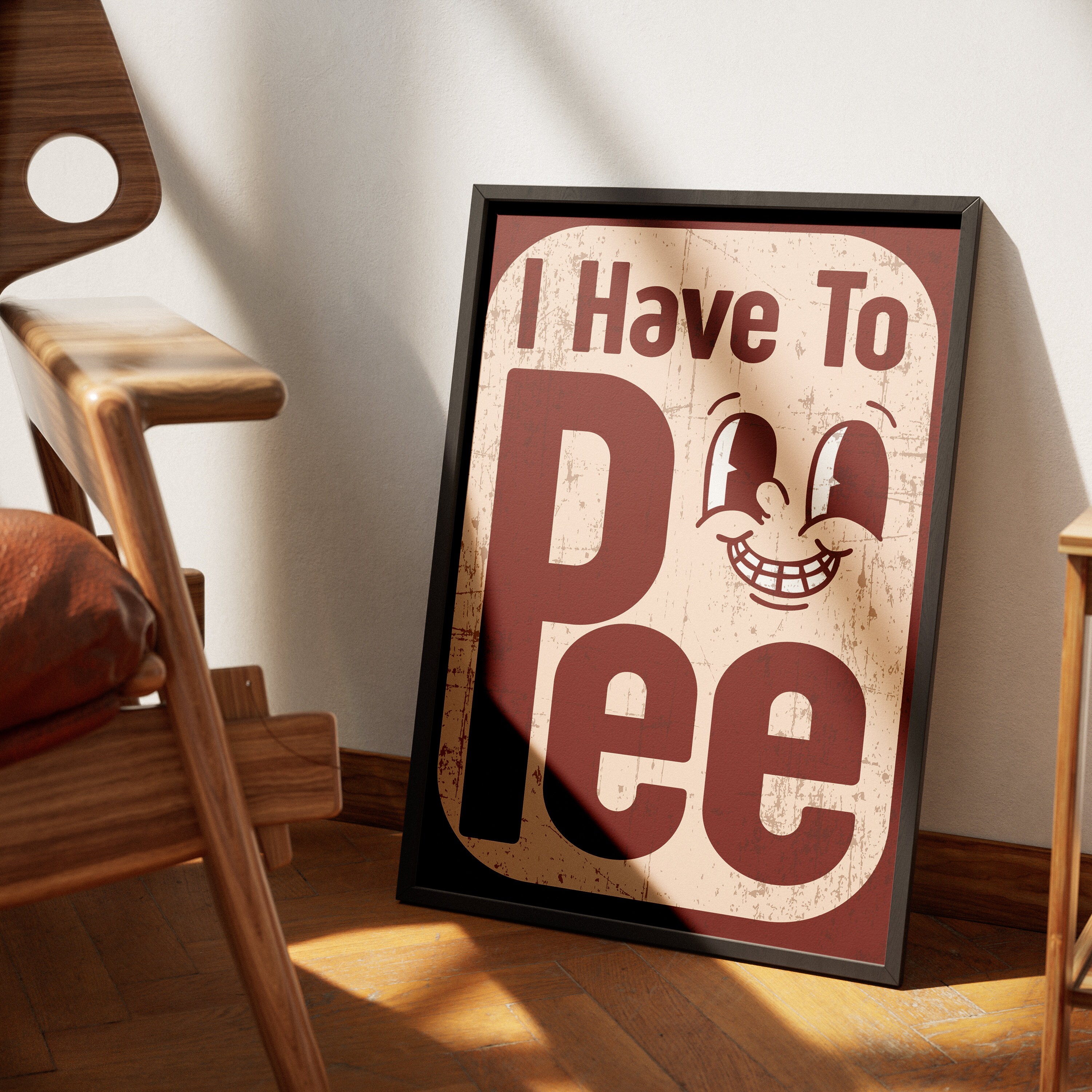 I Have to Pee Poster, Funny Bathroom Prints, Maximalist Home Decor ...