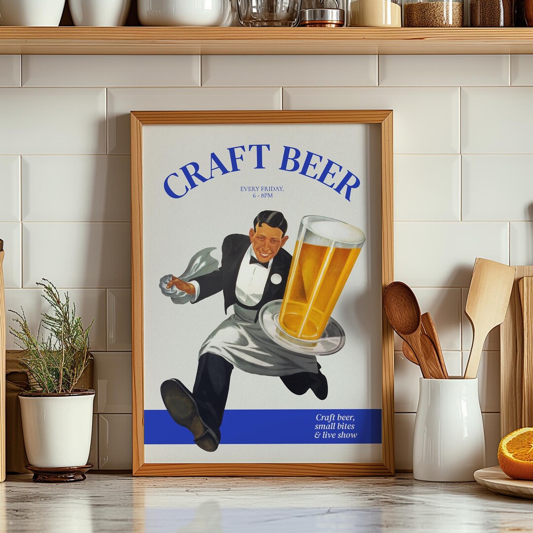 Vintage Craft Beer Printable Poster, Homemade Craft Beer Print, Funny ...