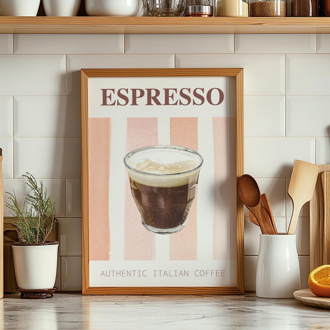 Espresso Coffee Print, Italian Kitchen Poster (digital Download) - Etsy