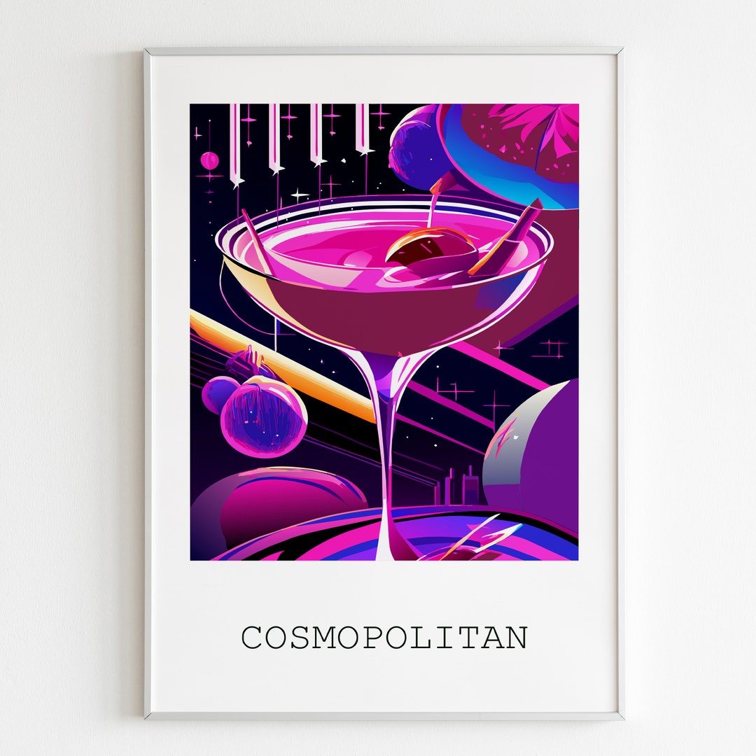 Cosmopolitan Cocktail Printable Poster3, Cosmopolitan Illustration ...