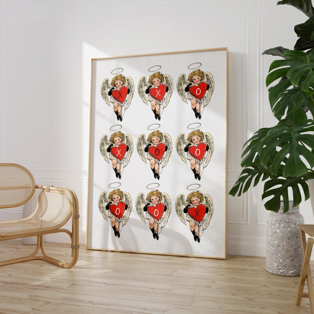 XOXO Angel Game Printable Wall Art, Preppy Print, Cute Valentines Day ...