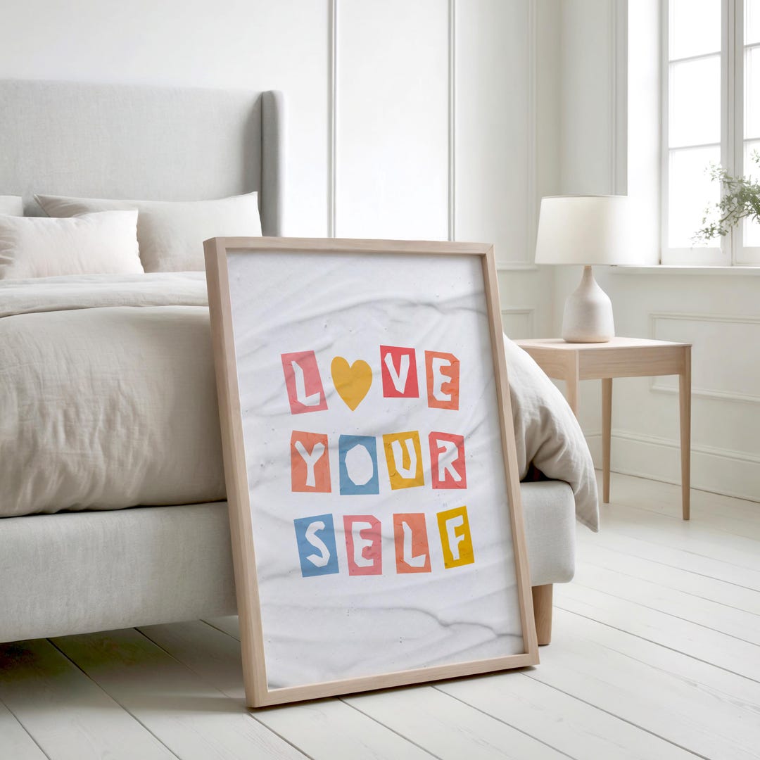 Love Yourself Retro Print, Positive Affirmation Poster (digital ...