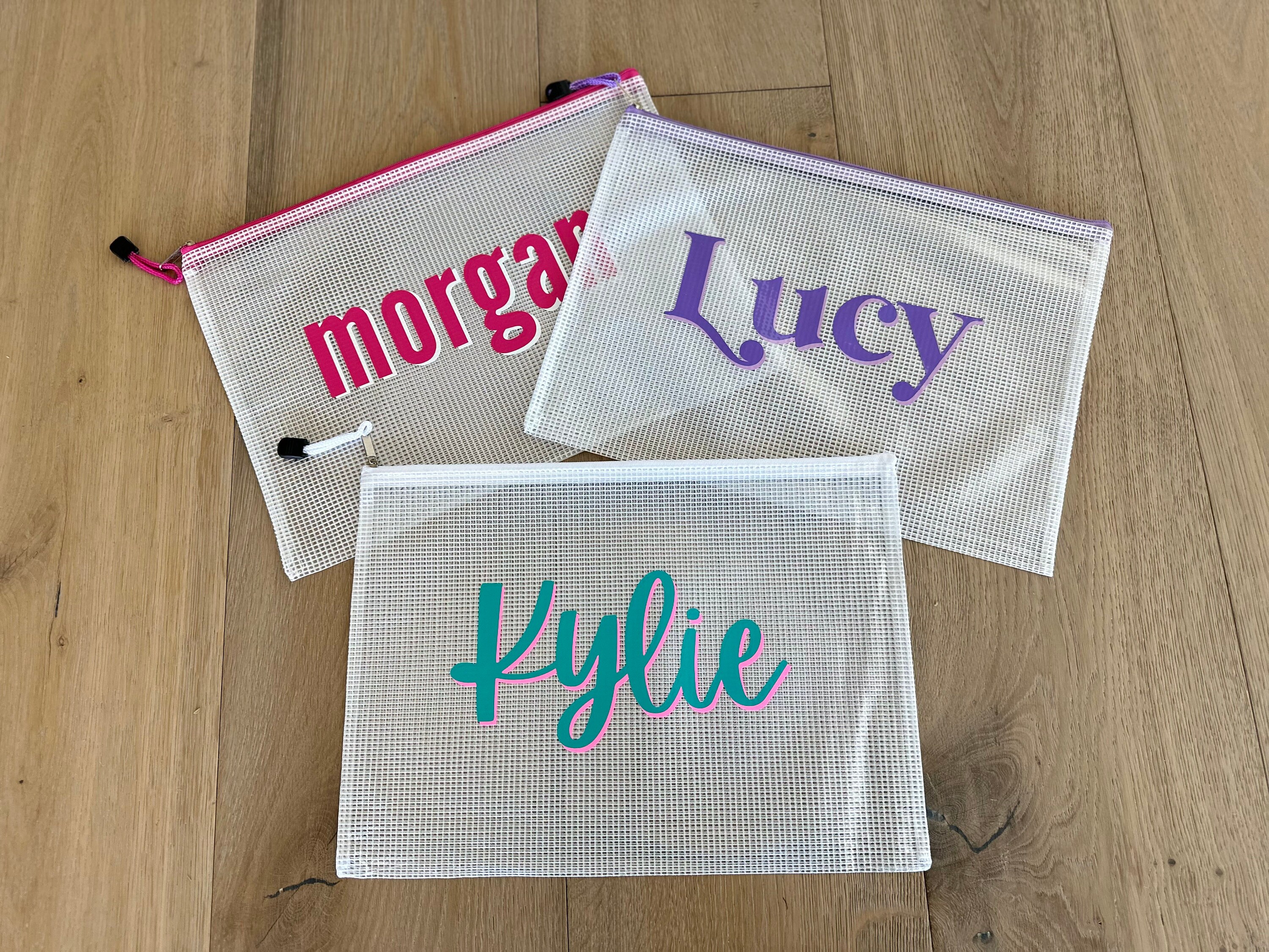 Personalized Zippered Wet Dry Pool Bag // Cursive Font - Etsy