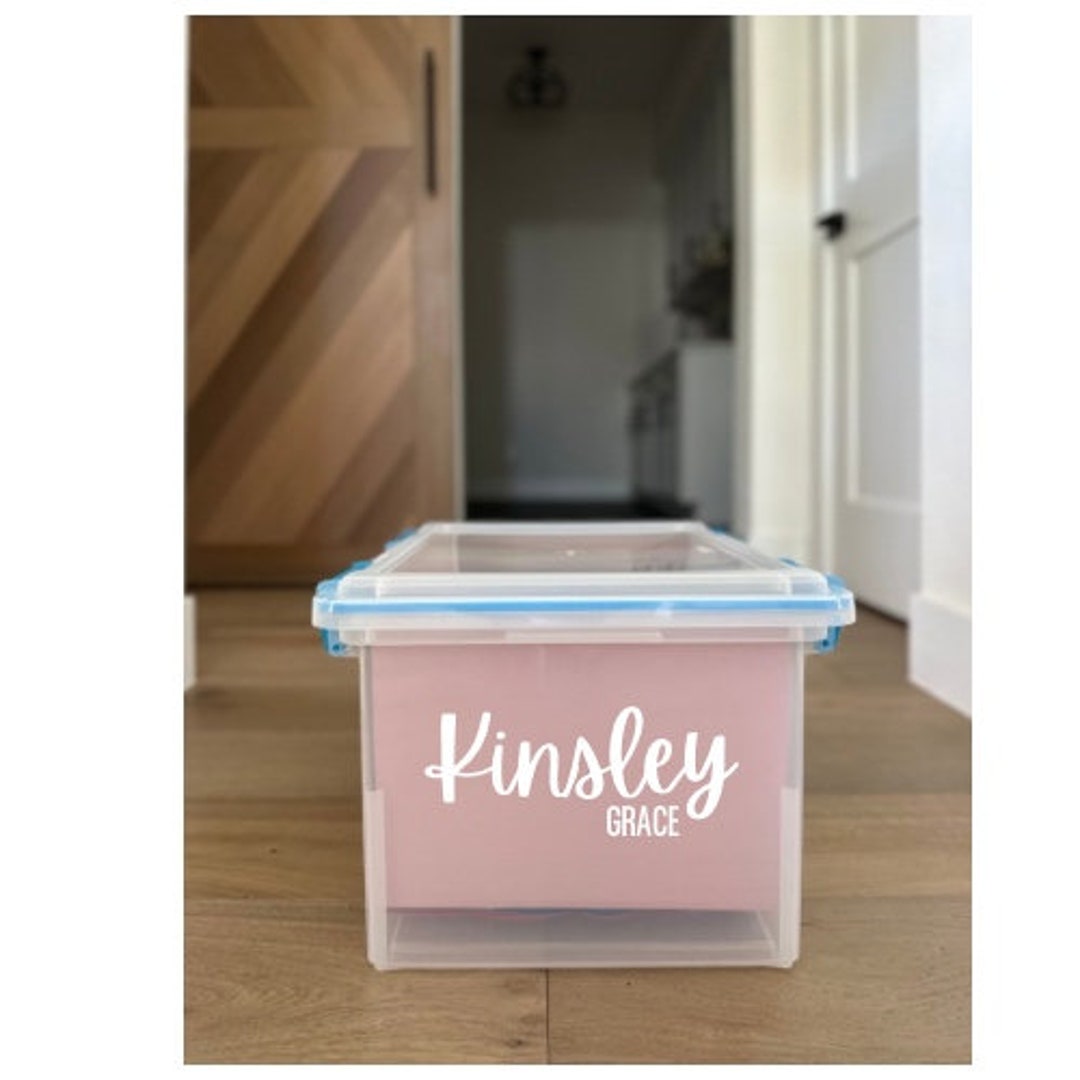 Milestone Tote Box - CURSIVE Decal Only // Memory Box // Keepsake Box ...