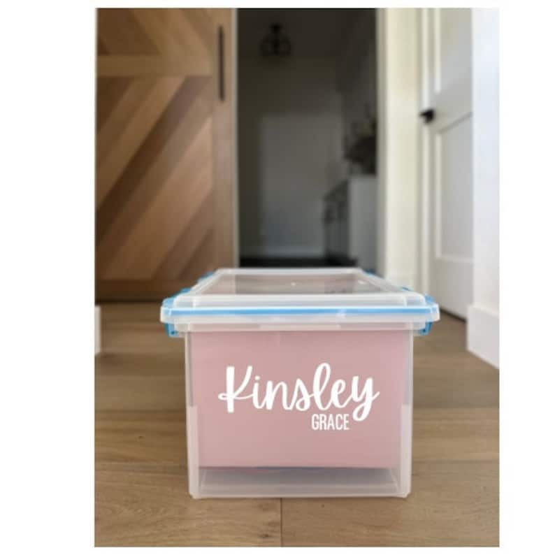 Milestone Tote Box - CURSIVE Decal Only // Memory Box // Keepsake Box ...