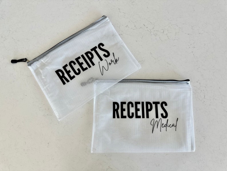 Receipt Organizer Pouch Set Receipt Holder Bags for Work and Medical ...