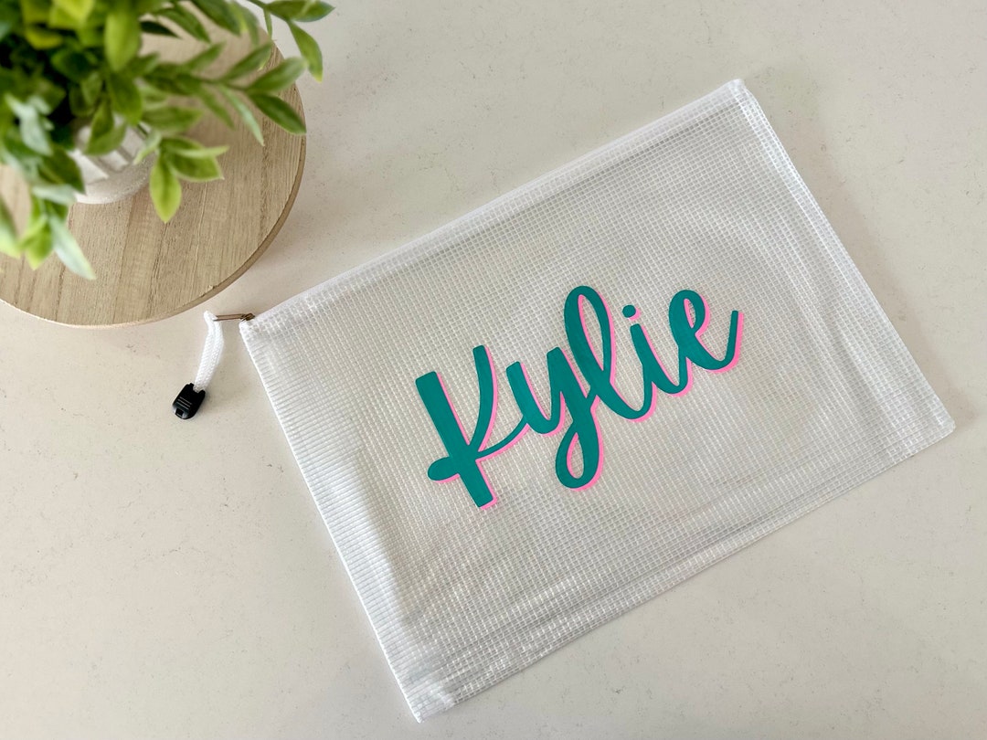 Personalized Zippered Wet Dry Pool Bag // Cursive Font - Etsy
