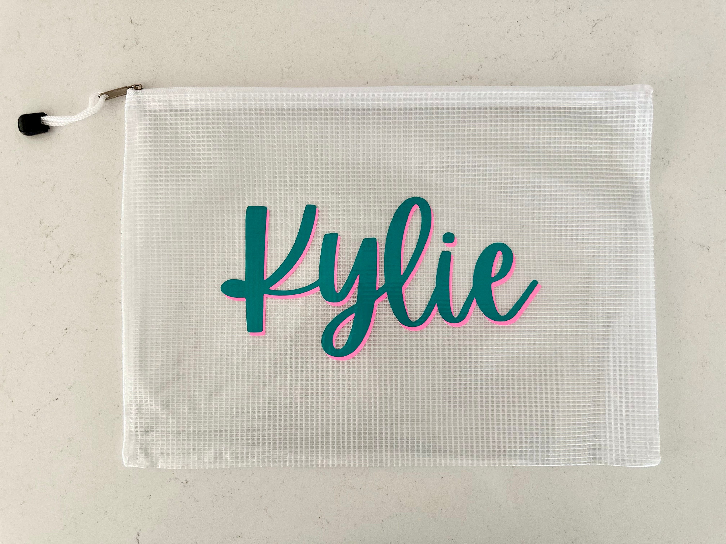 Personalized Zippered Wet Dry Pool Bag // Cursive Font - Etsy