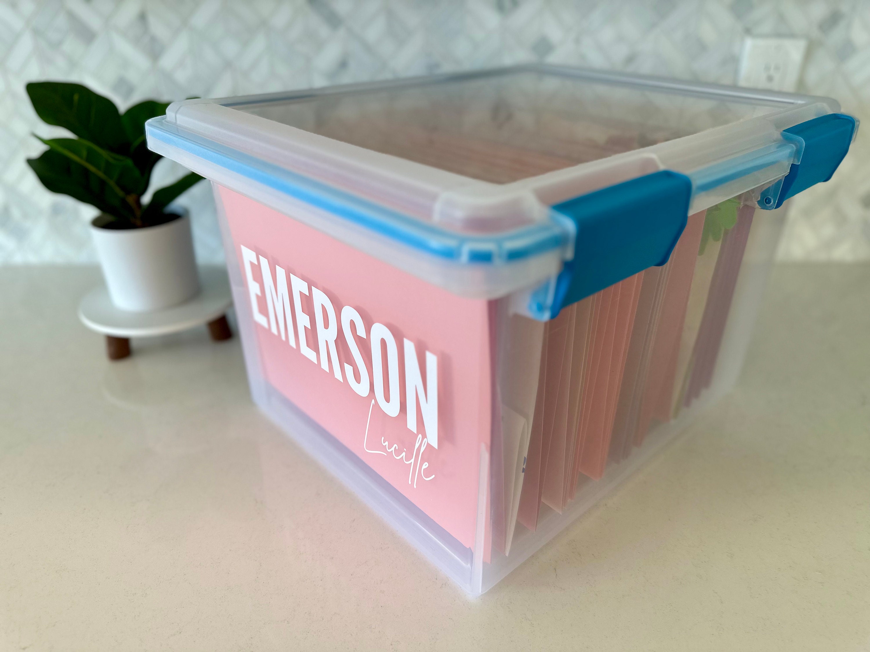 Milestone Tote Box - Decal Only // Memory Box // Keepsake Box // School ...