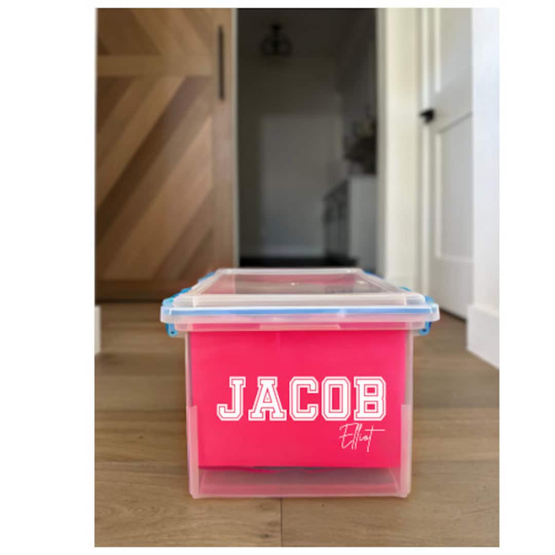 Varsity Custom Name Decal – School Memory Box Label - Etsy