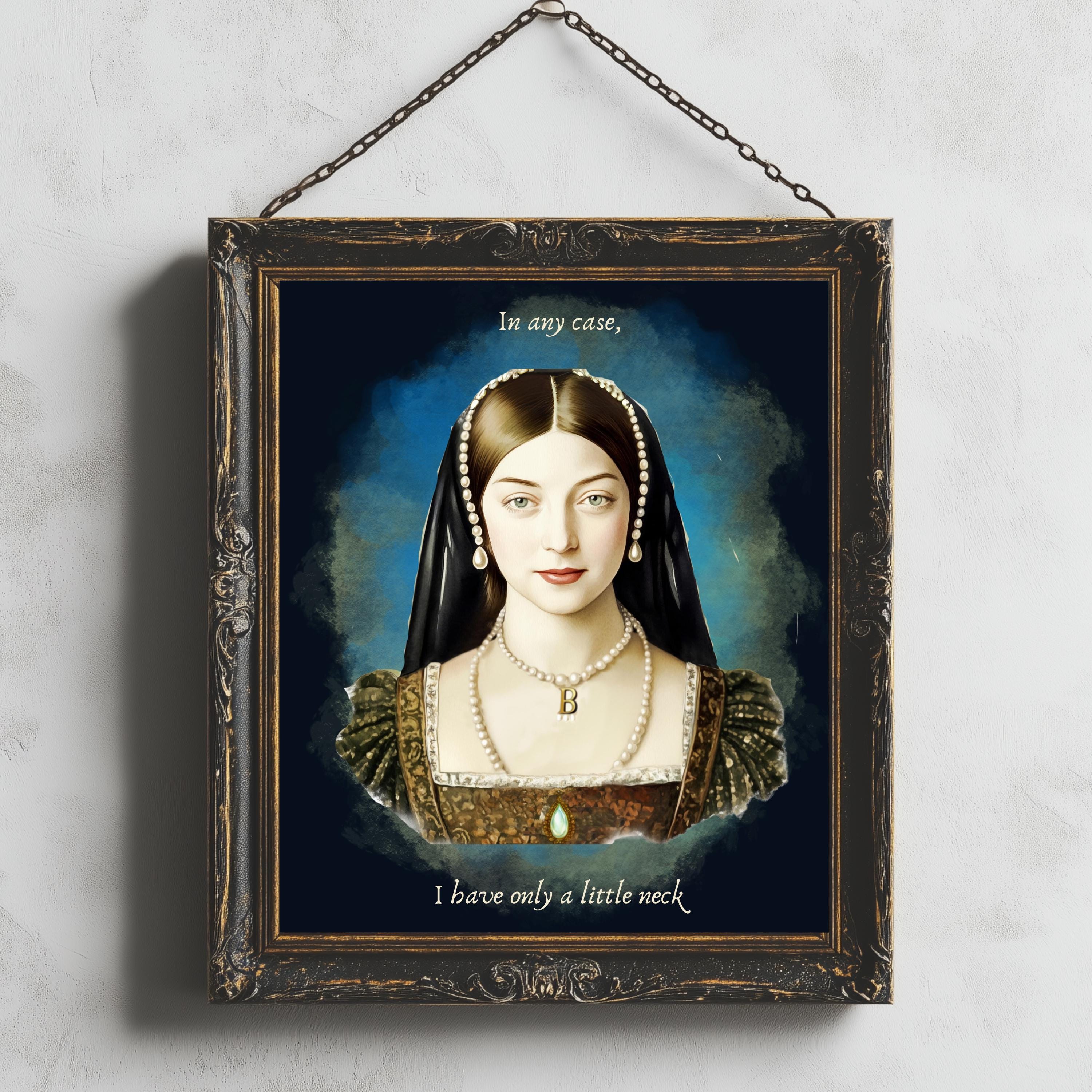 Anne Boleyn Print | Tudor Dynasty Decor | English Royalty Art | Dark ...
