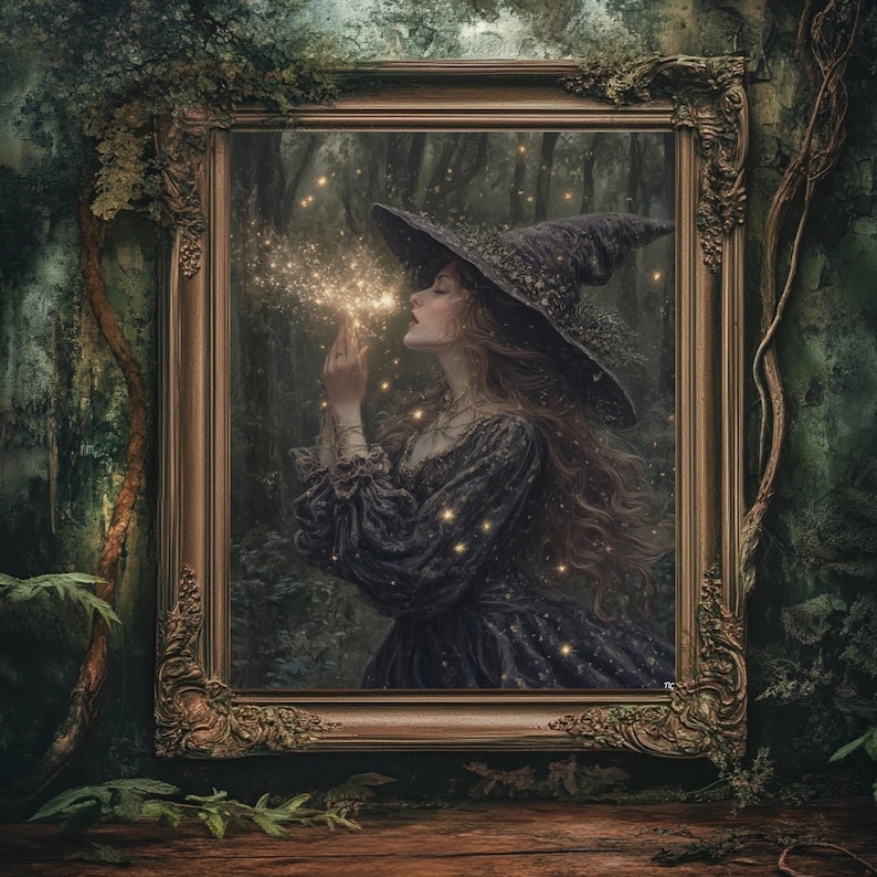 Magical Witchcraft Art | Fantasy Witch Decor | Dark Cottagecore Print ...