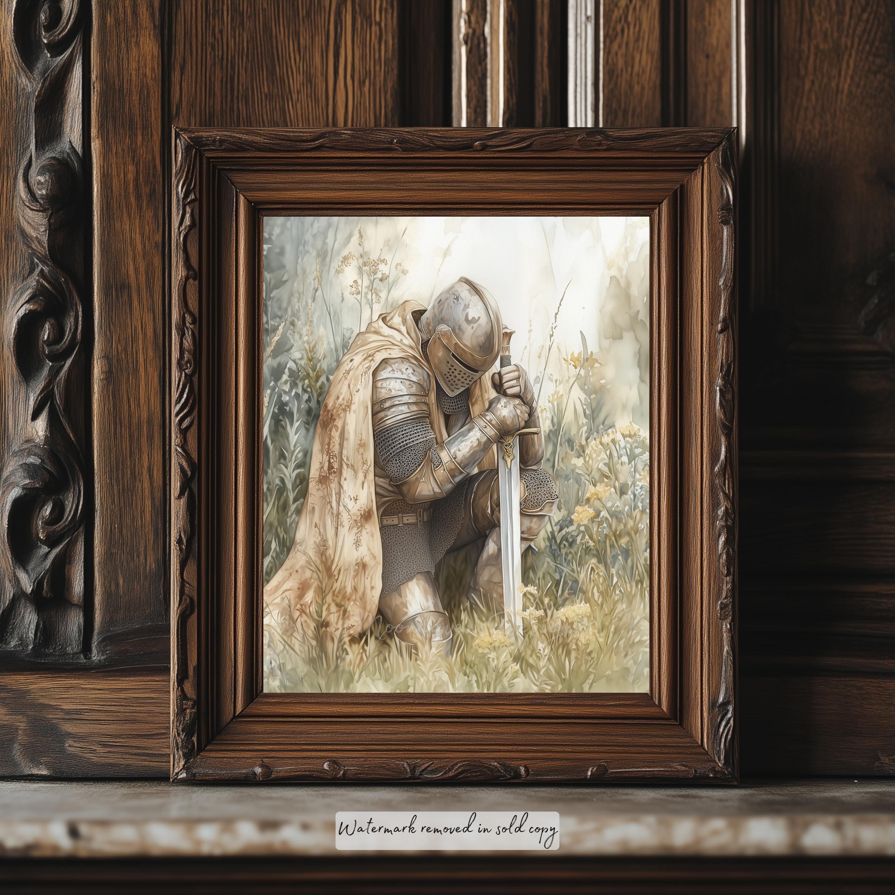 Medieval Knight Painting | Fantasy Digital Print | Medievalcore Decor ...