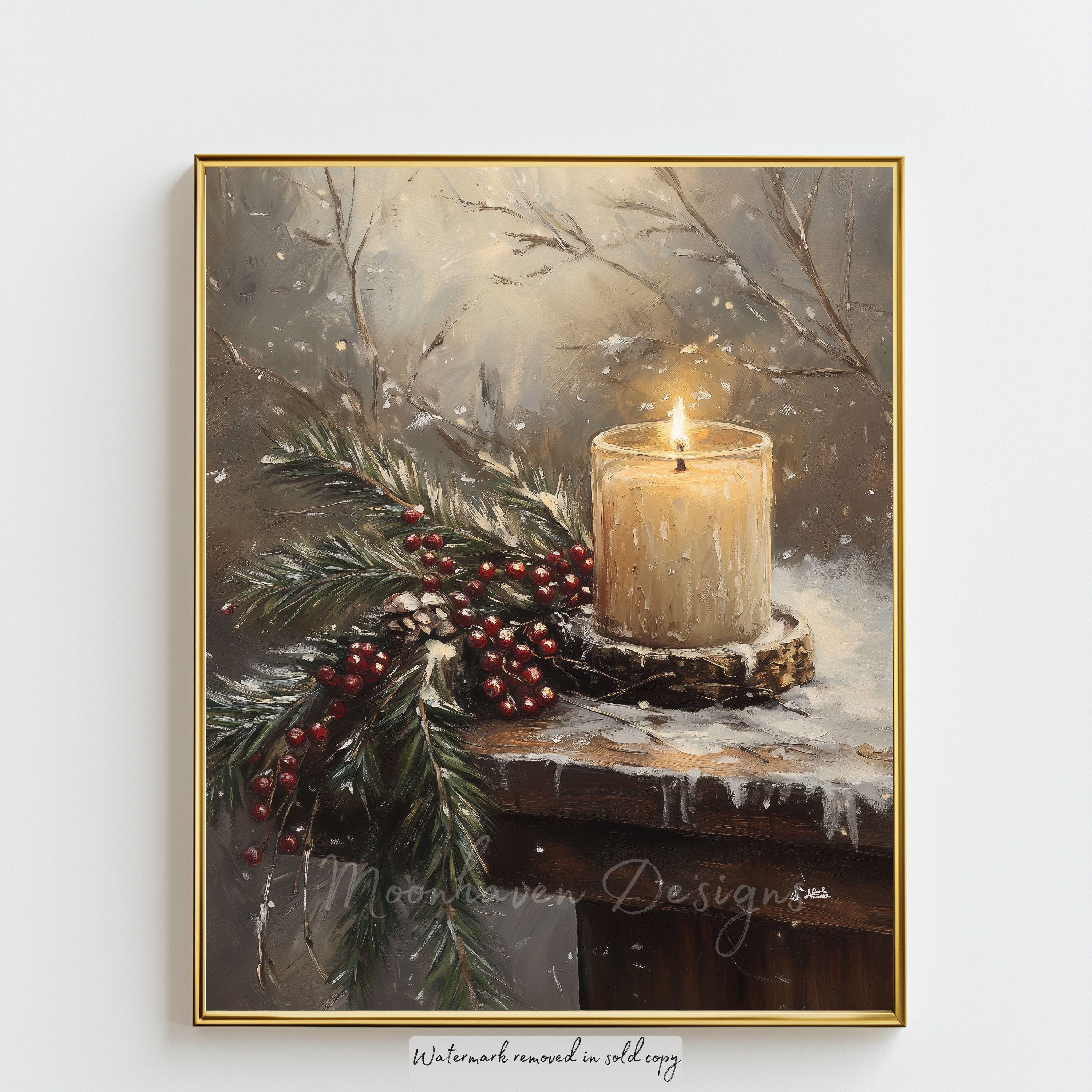 Vintage Winter Art | Cozy Christmas Wall Art | Yule Holiday Decor ...