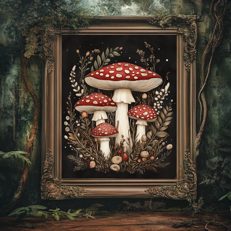 Mushroom Print - Etsy UK