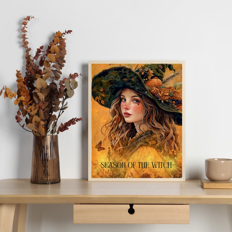Season of the Witch Art Print Autumn Witch Wall Art Halloween Decor ...
