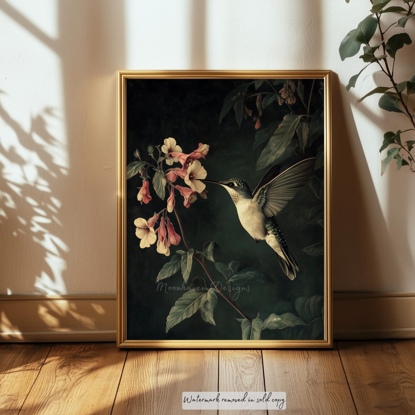 Hummingbird Art Print | Vintage Botanical Bird Decor | Nature Wall Art ...