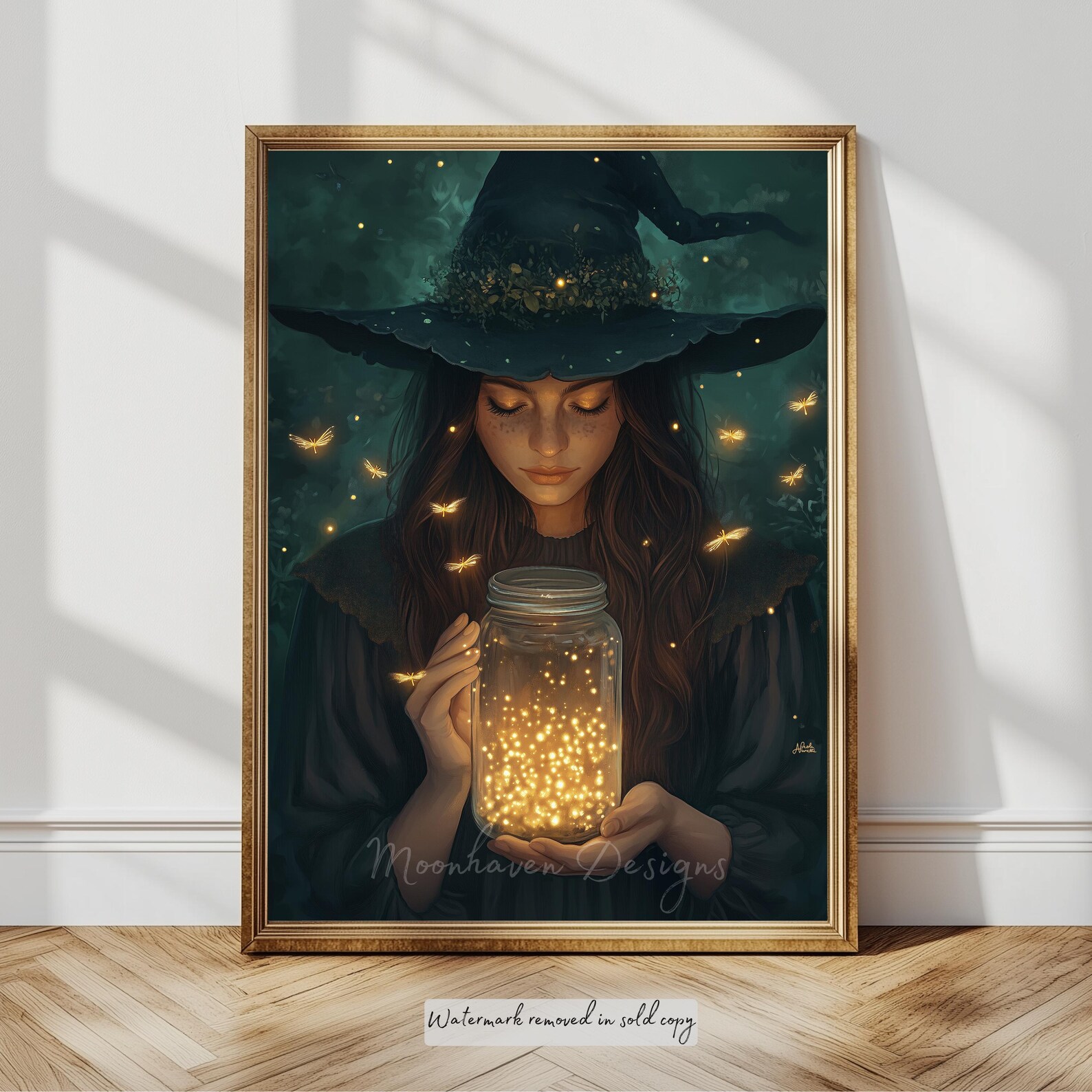 Cozy Cottagecore Witch Decor | Fireflies Print | Witchy Wall Art ...