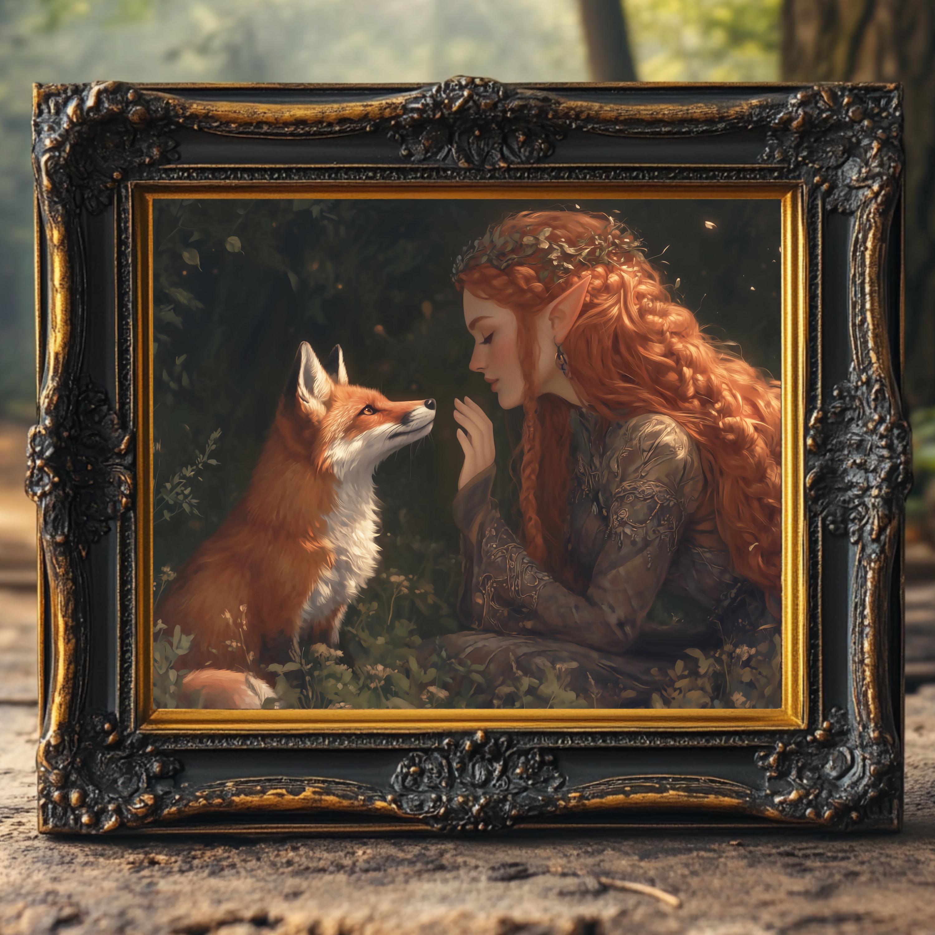 Fairycore Wall Art | Cottagecore Decor | Fantasy Elf Painting ...