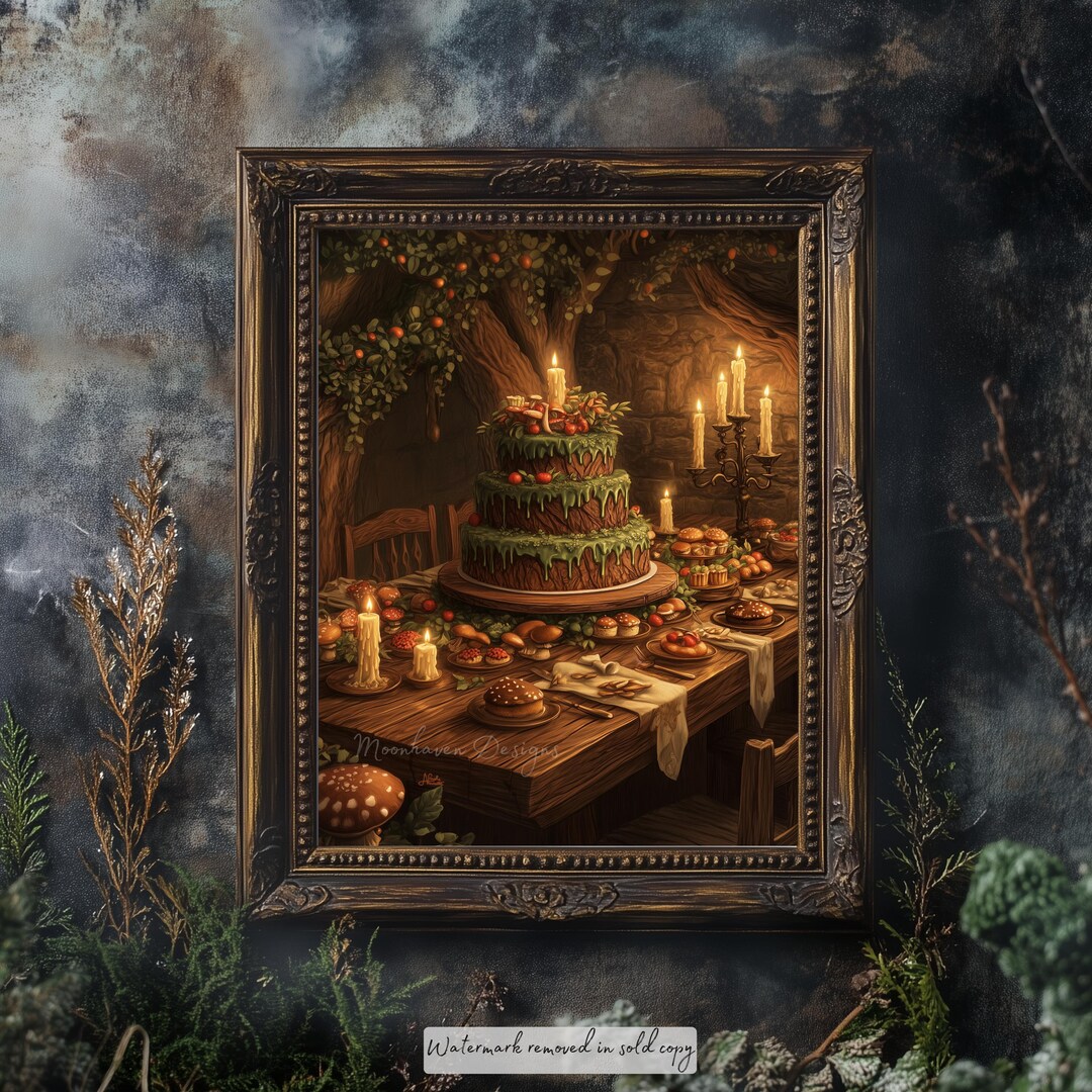 Fantasy Cottagecore Wall Art | Fairycore Kitchen Print | Medieval ...