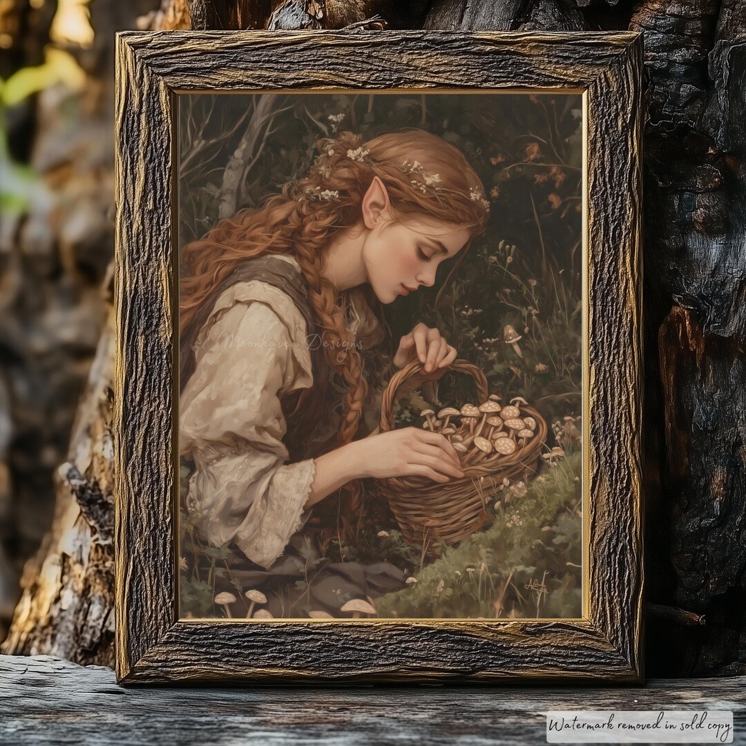 Cottagecore Fairytale Mushroom Decor | Cozy Fairycore Elf Print ...