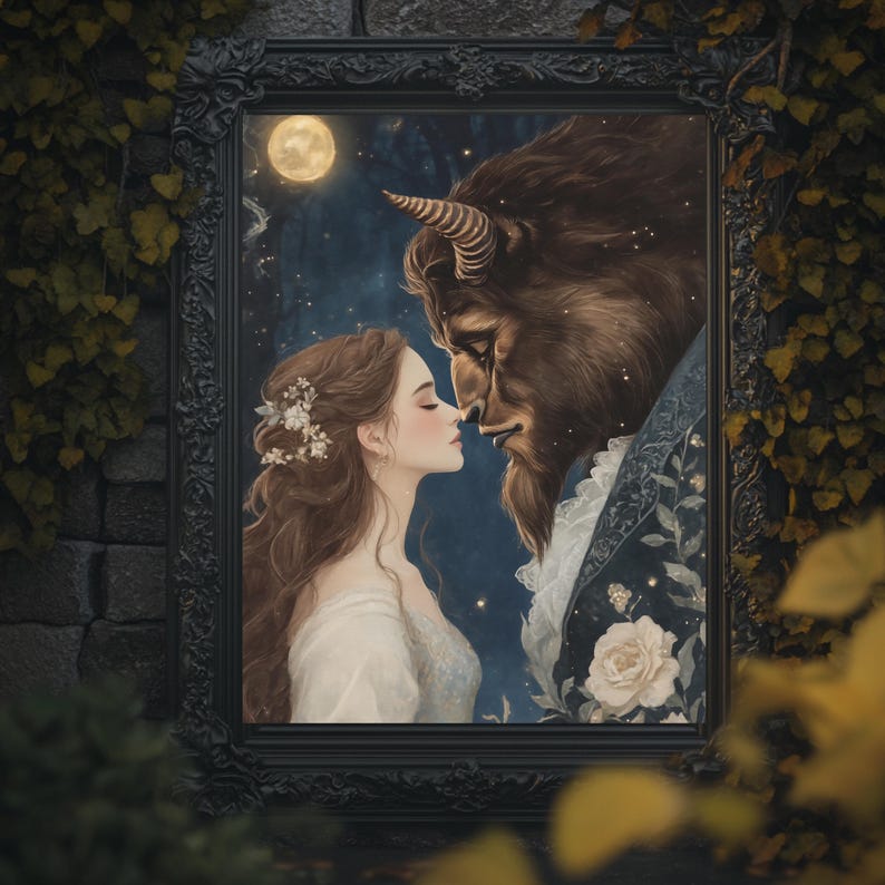 Beauty and the Beast Print | Bookish Gifts | Romantasy Wall Art ...
