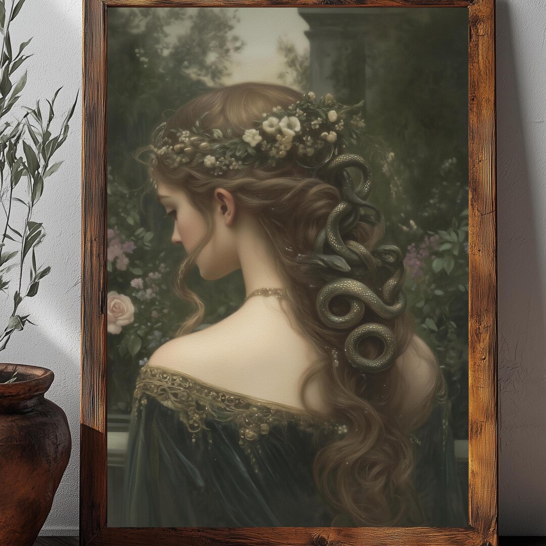 Antique Medusa Painting | Vintage Wall Art | Greek Mythology Printable ...