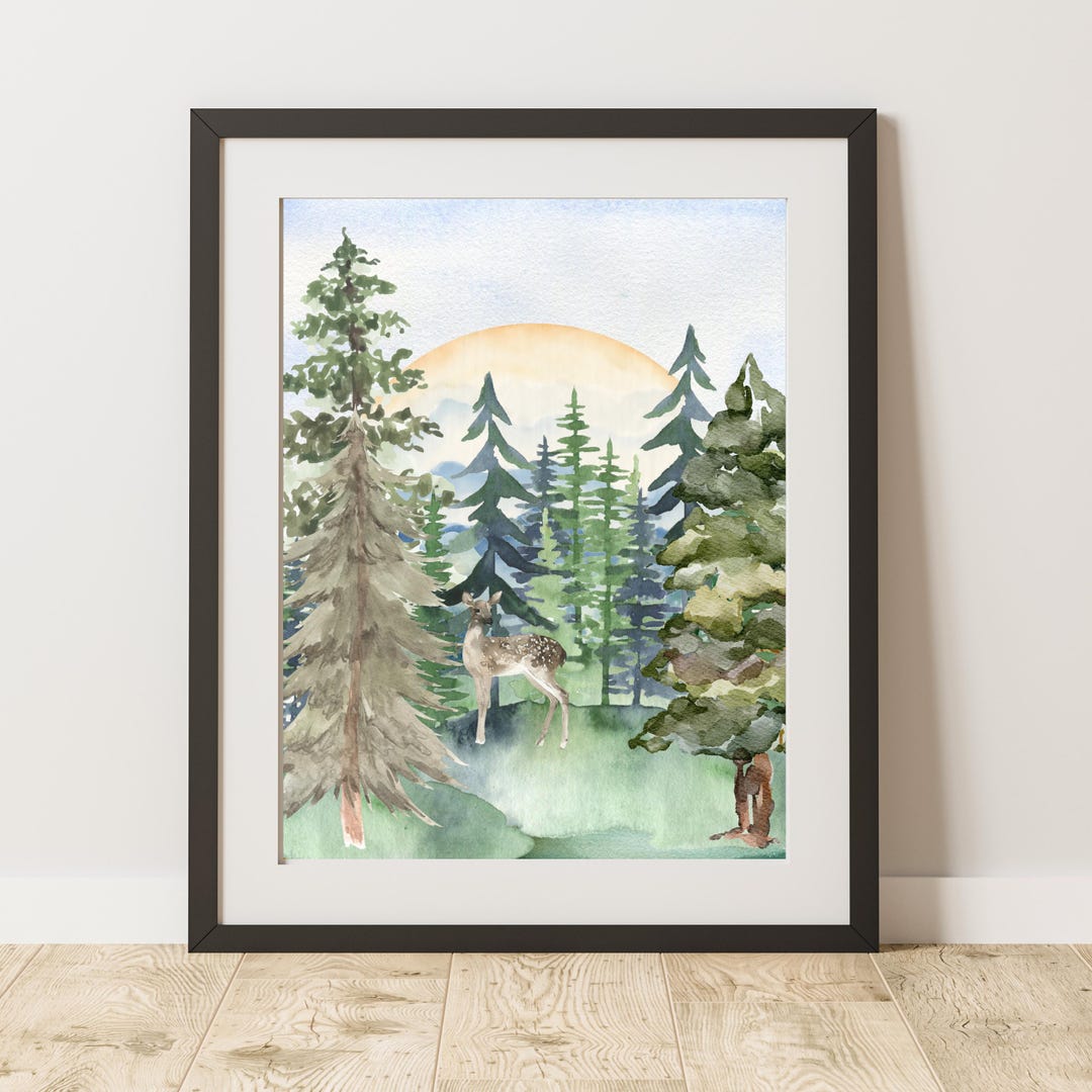 Woodland Wall Art | Forest Watercolour Painting | Animal Printable Art ...