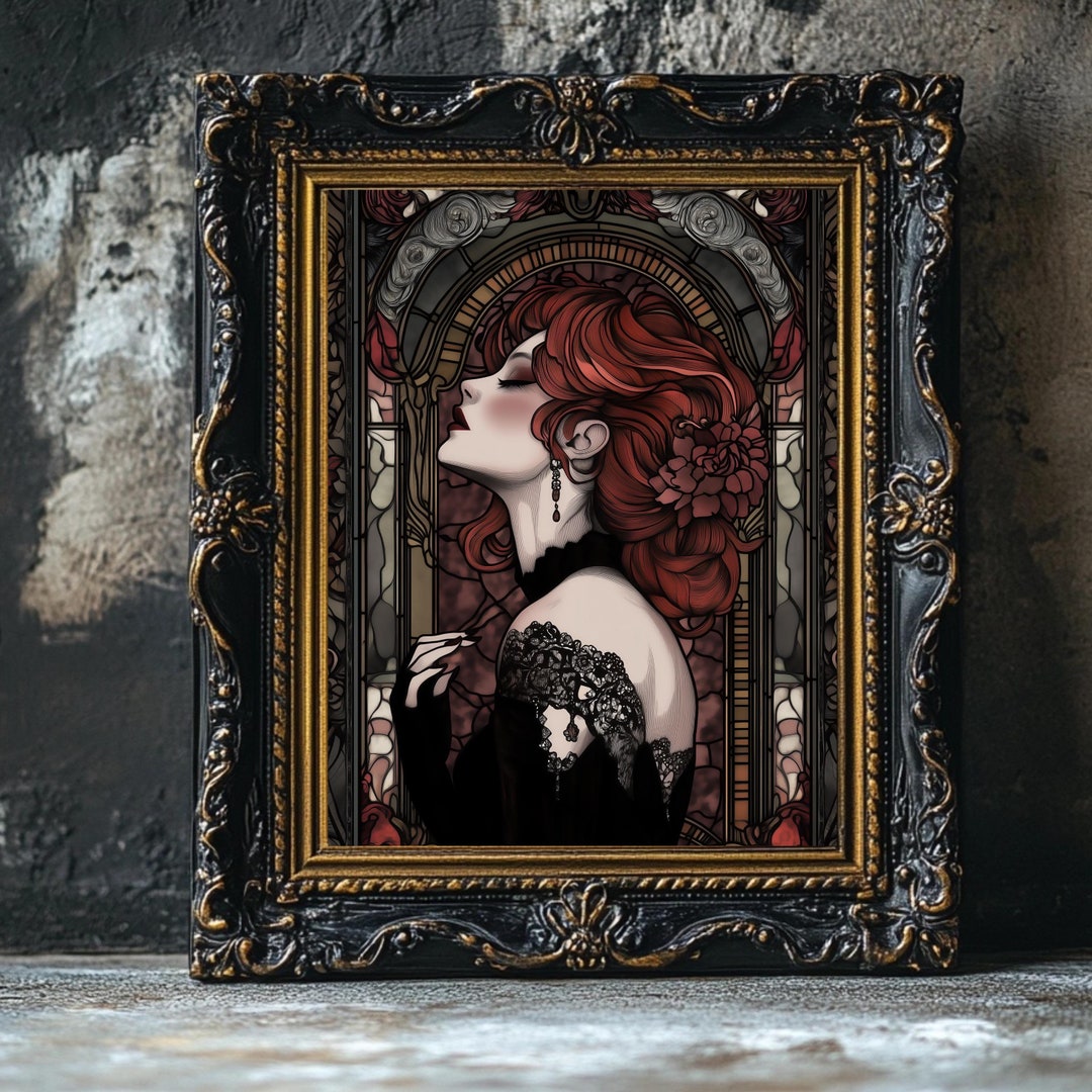 Gothic Fantasy Vampire Digital Print | Stained Glass Digital Art | Art ...