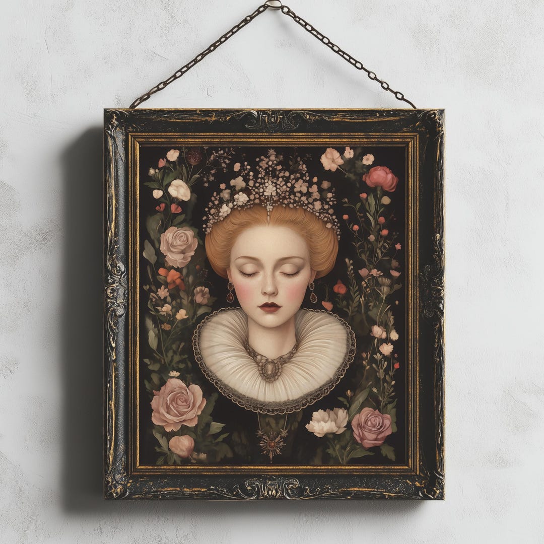 Queen Elizabeth I Art Print | Tudor Royalty Wall Art | Botanical Wall ...