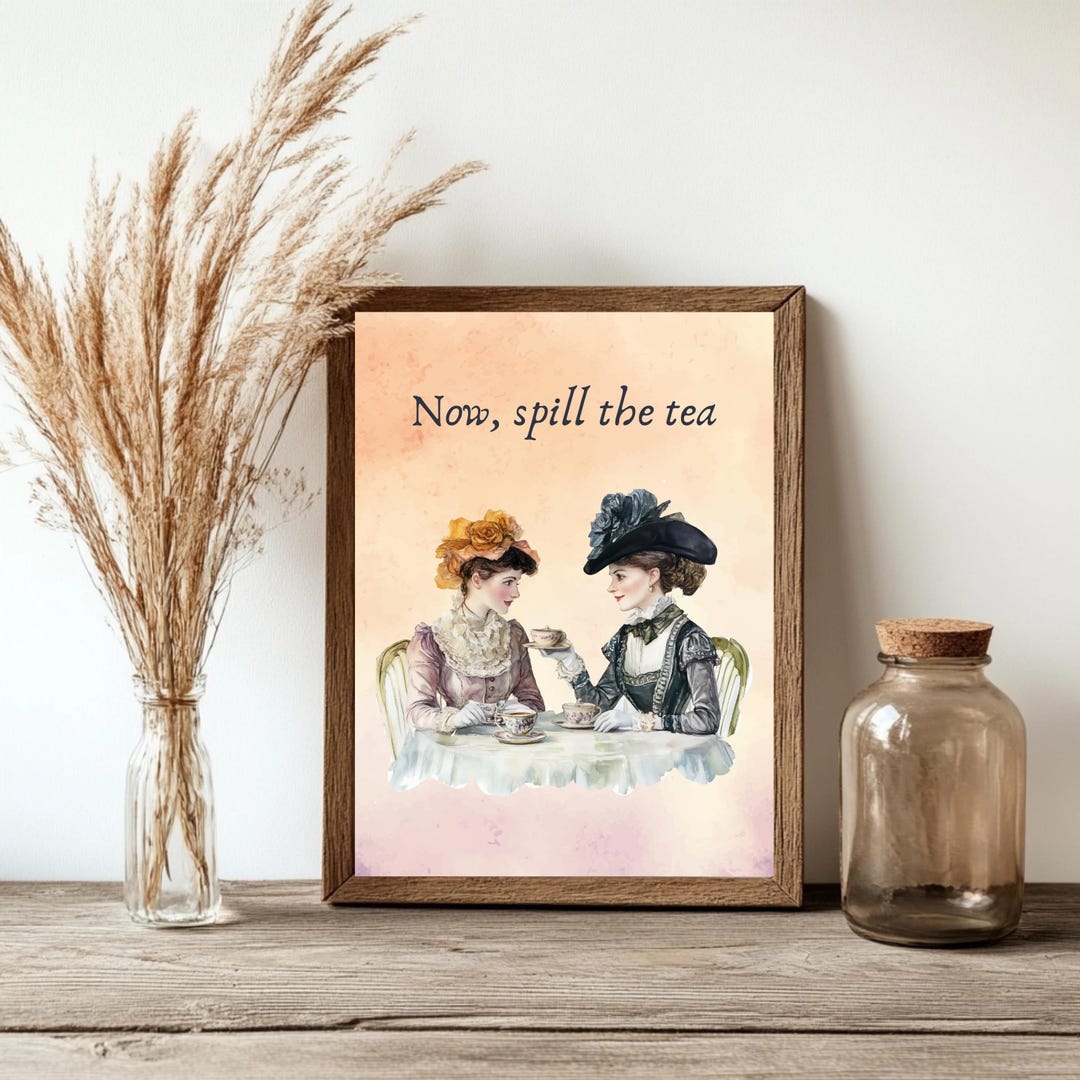 Vintage Victorian Tea Art | Best Friends Wall Art | Victorian Fashion ...