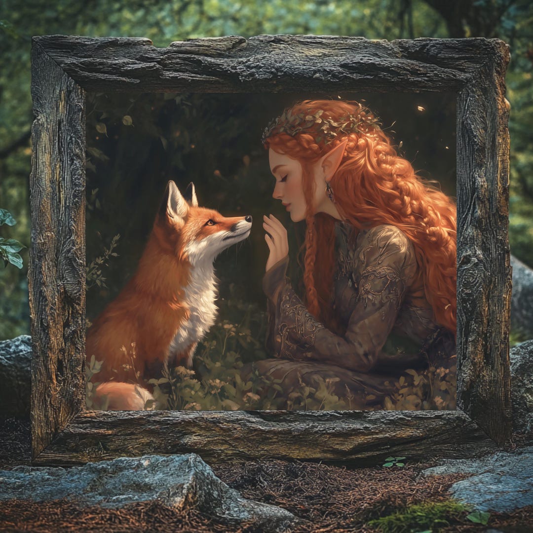 Fairycore Wall Art | Cottagecore Decor | Fantasy Elf Painting ...