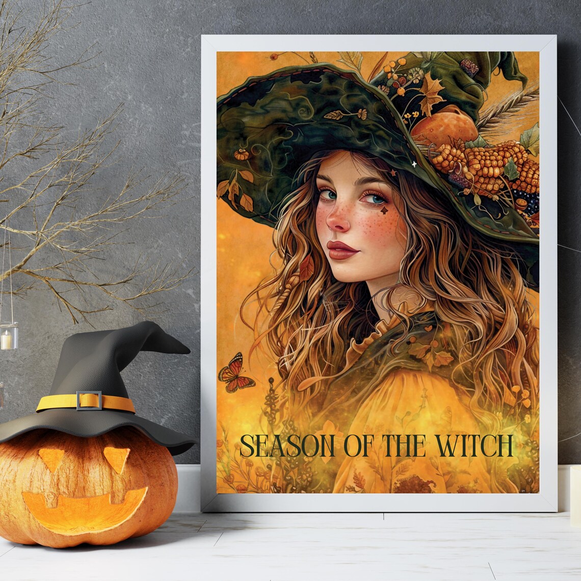Season of the Witch Art Print Autumn Witch Wall Art Halloween Decor ...