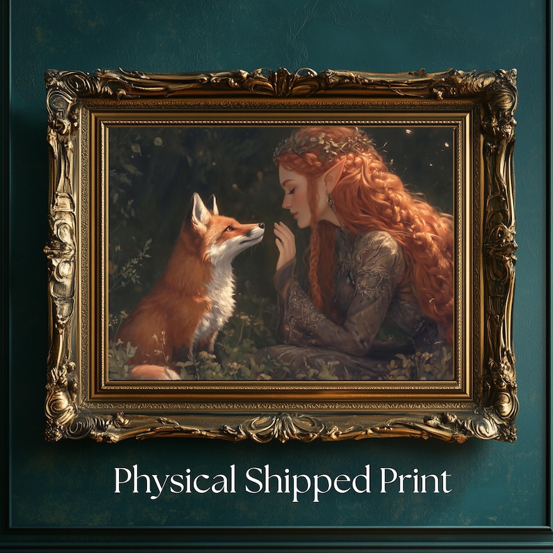 Magical Elf Print | Fantasy Art | Fox Wall Art | Fairycore Wall Decor ...