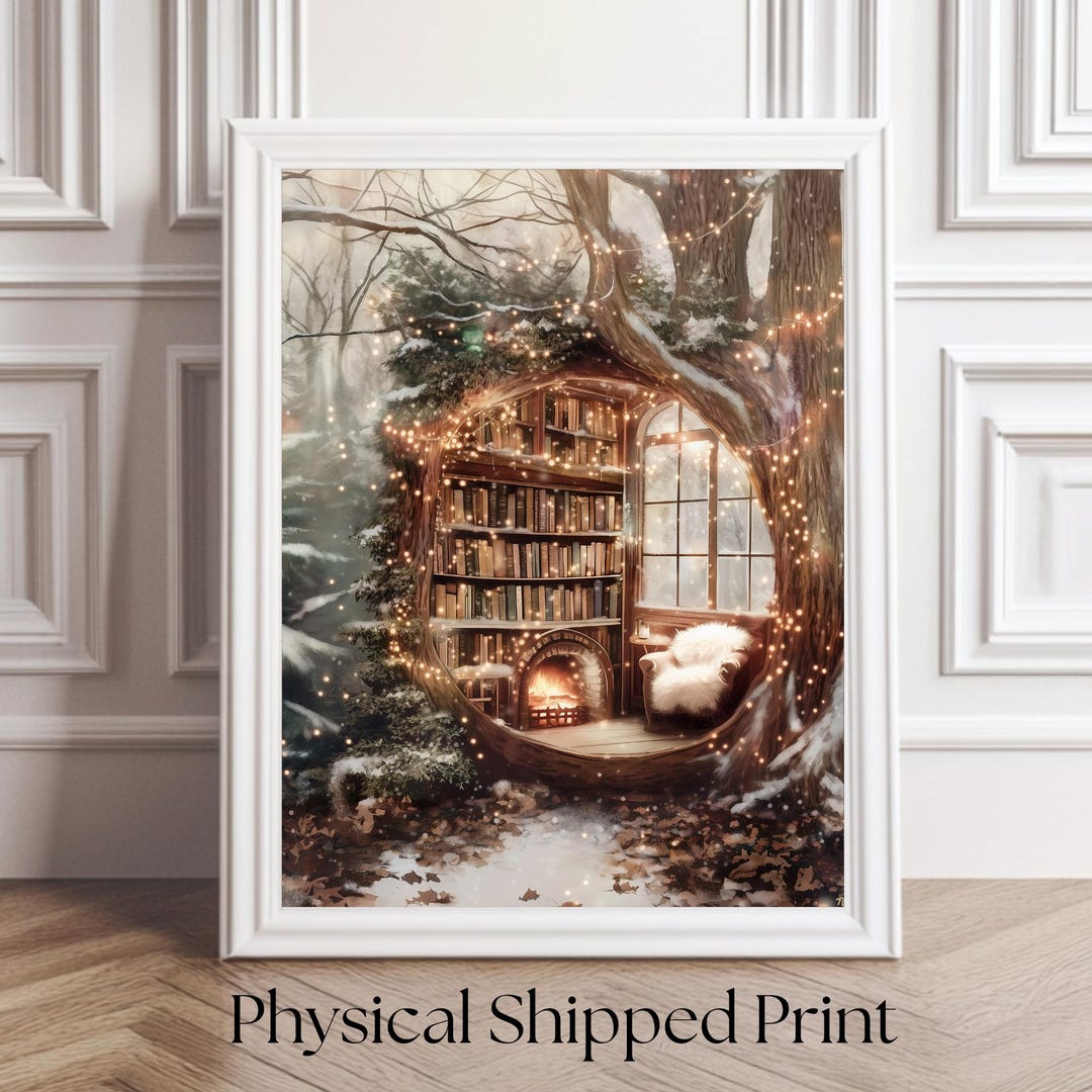 Faerie Reading Nook Print | Fantasy Library Print | Reading Nook Wall ...