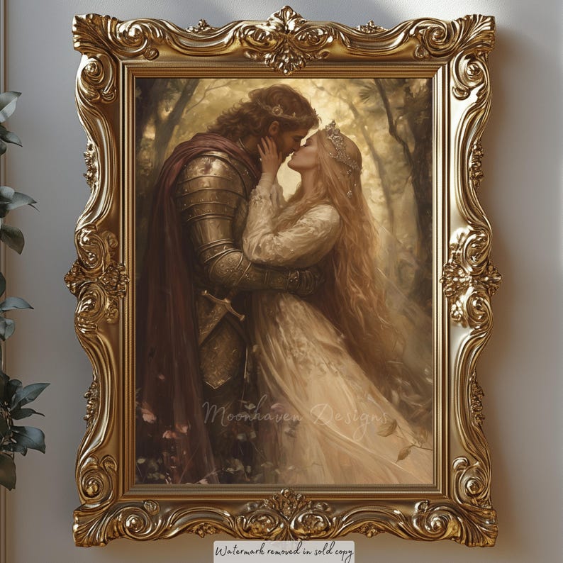 Medieval Romance Print | Fantasy Romance Art | King and Queen of the ...