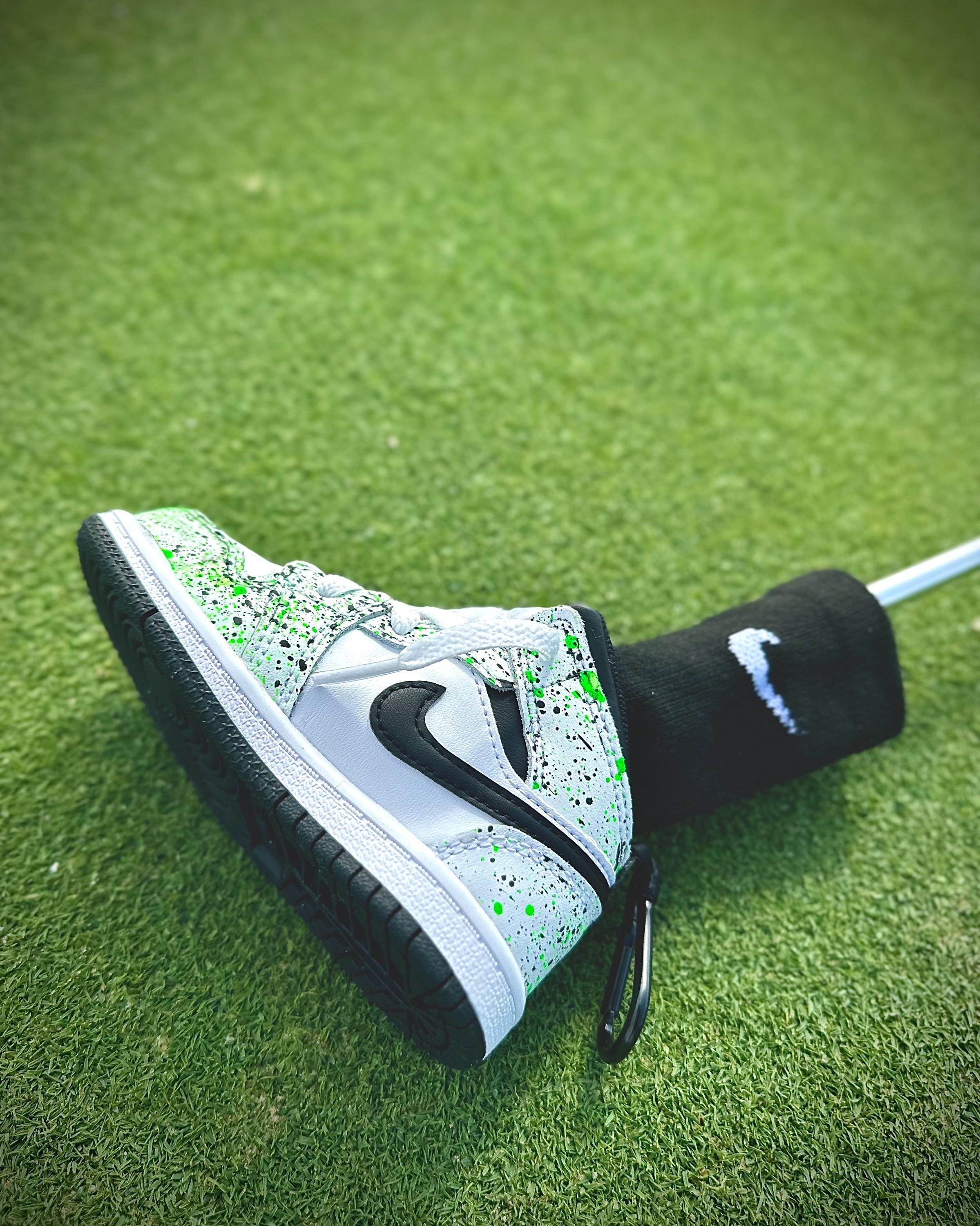 Custom Jordan Drip Putter Cover White, Lime, and Black Golf Accessories ...