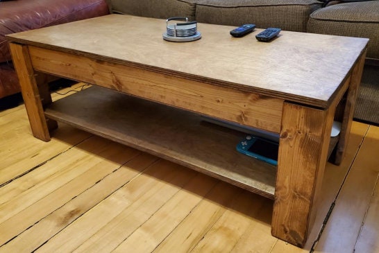 DIY Lift Top Coffee Table Plans Rustic Secret Storage Table Plans DIY ...