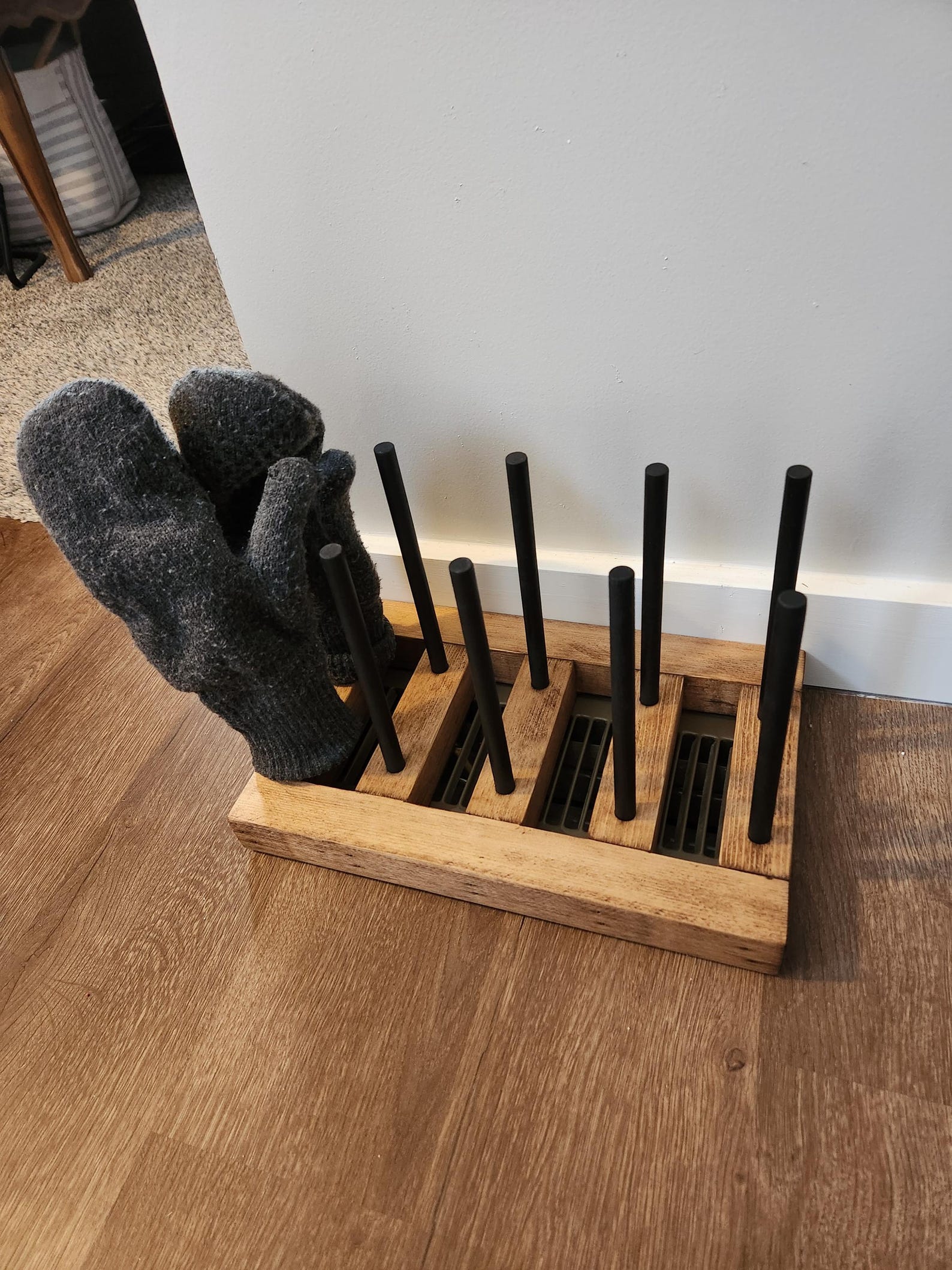 Mitten Rack Glove Dryer Over Vent Heated Mitten Holder Hat Rack Floor ...