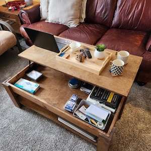 DIY Lift Top Coffee Table Plans Rustic Secret Storage Table Plans DIY ...