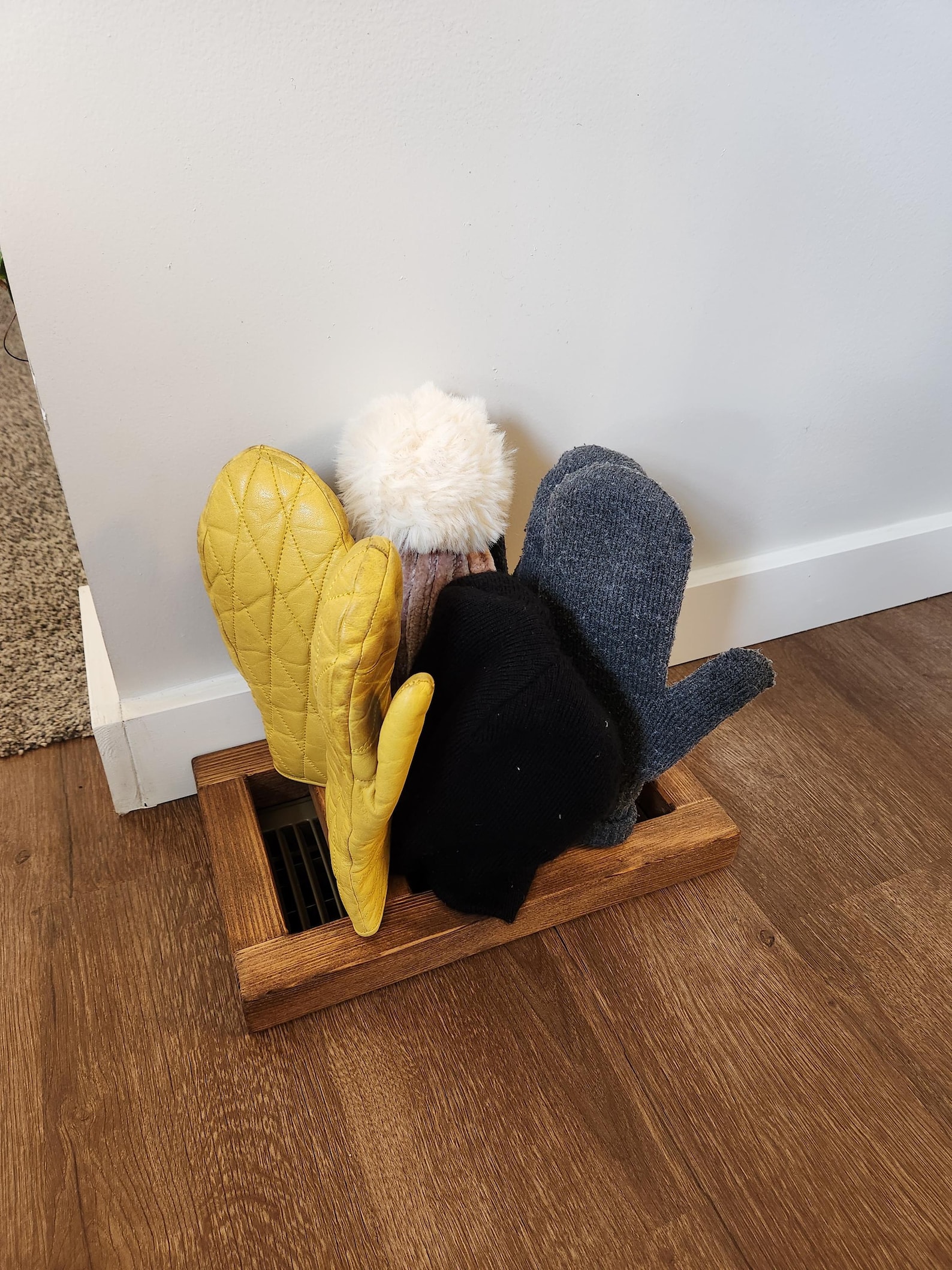 Mitten Rack Glove Dryer Over Vent Heated Mitten Holder Hat Rack Floor ...