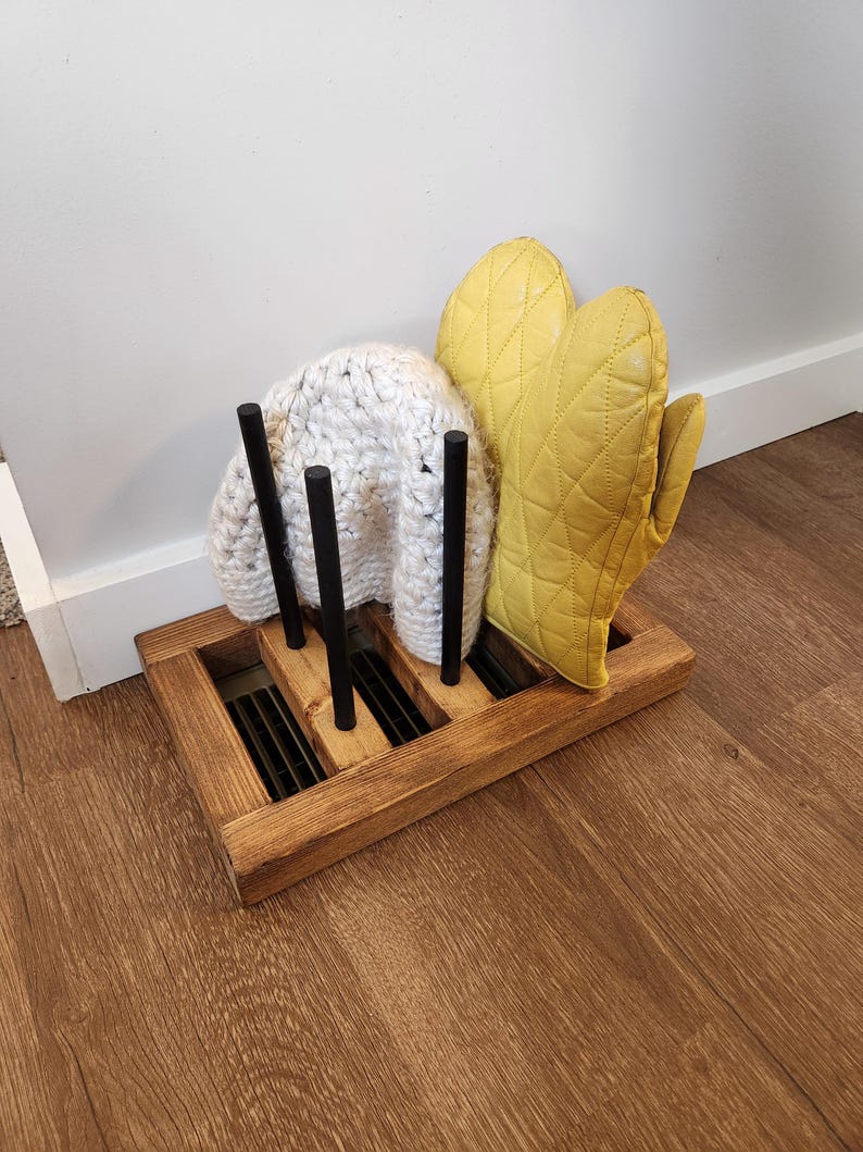 Mitten Rack Glove Dryer Over Vent Heated Mitten Holder Hat Rack Floor ...