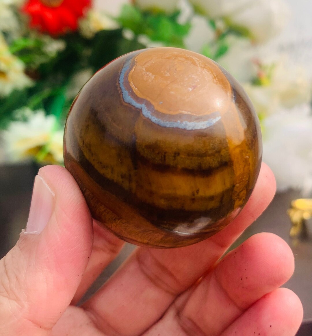Beautiful 42MM Brown Tiger Eye Sphere Metaphysical Meditation Healing ...