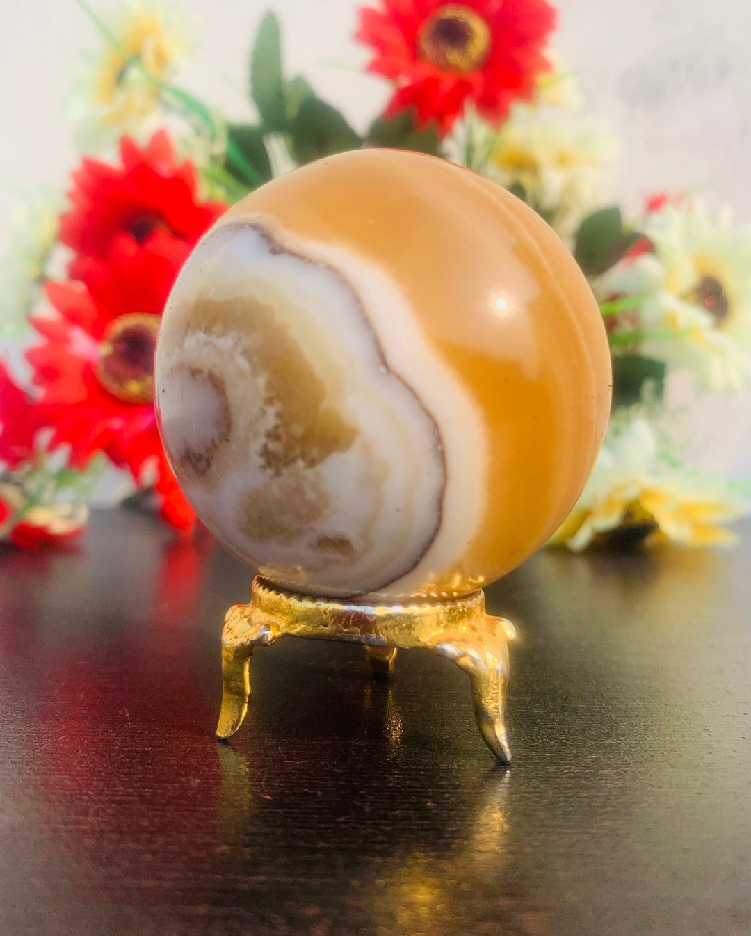 54MM Natural Yellow Mexican Crystal Sphere | HQ Stone | Metaphysical ...