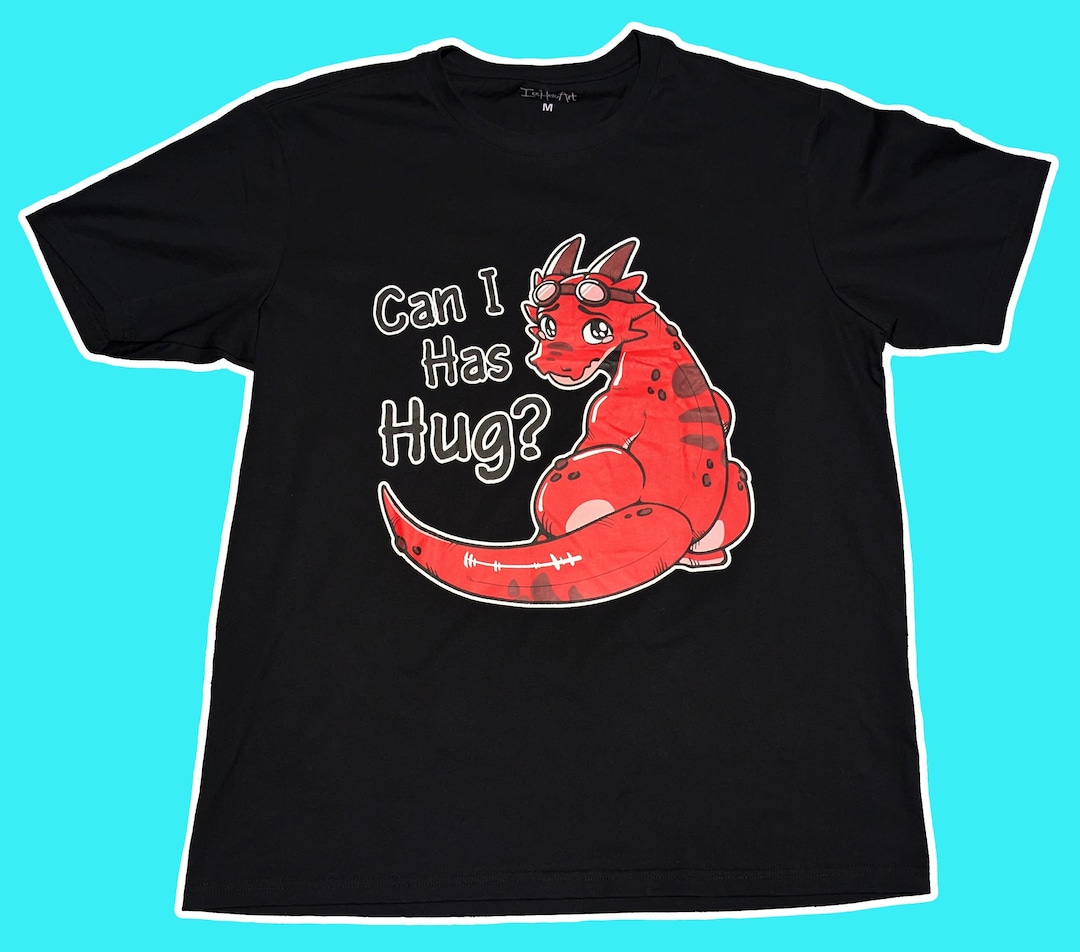 Can I Has Hug Cute Kobold T-shirt 100% Cotton - Etsy