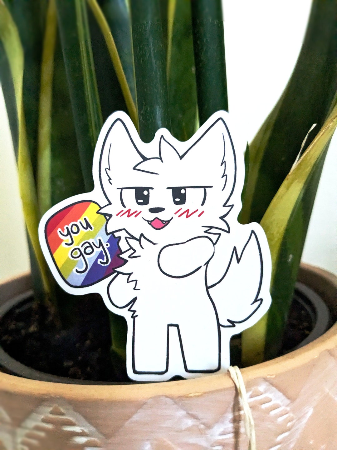 YOU GAY - Furry Boykisser Vinyl Sticker 3'' - Etsy