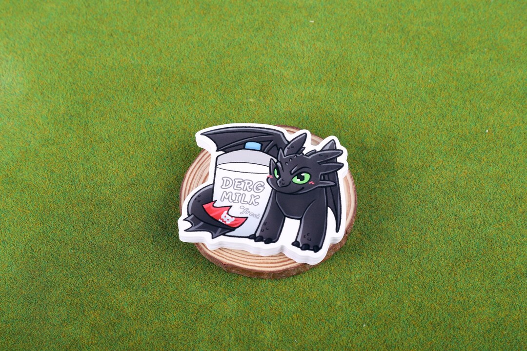 Toothless "derg Milk" Vinyl Sticker - 3 Inches - Etsy